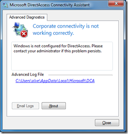 Microsoft DirectAccess Connectivity Assistant (DCA) – Anything about IT