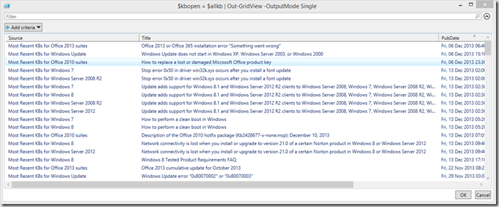 PowerShell – Get latest Microsoft KB information – Anything about IT