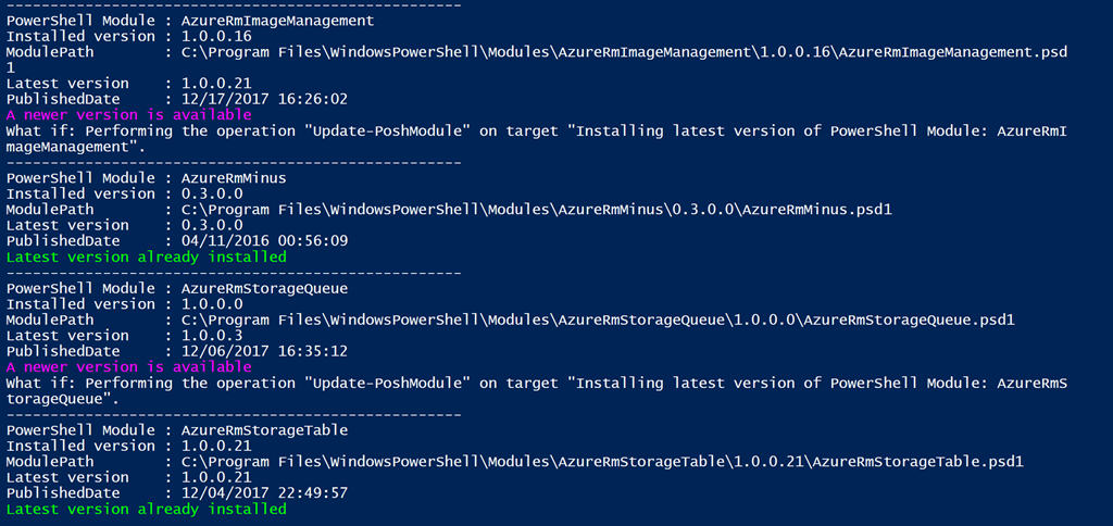 PowerShell script Update-PoshModule – Anything about IT